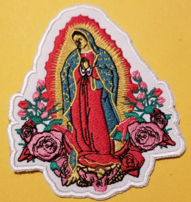 Virgin Mary Roses Deangelo Virgen de Guadalupe Embroidered Patch 8.5x10 ...