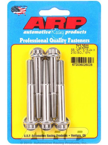 ARP Bolt Kit 12PT 5/16-24x2.500 UHL w/ 3/8 Socket Stainless 5pk (712 ...