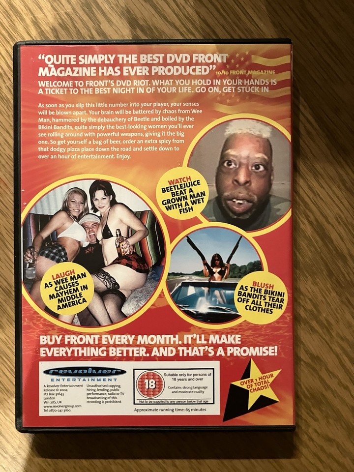 Front Magazine DVD Riot Cert 18, Bikini Bandits, Wee Man, Beetle Rare ...