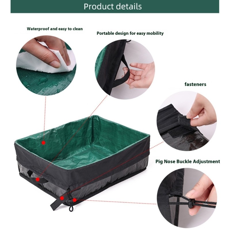 Outdoor Cats Litter Box Portable Folding Travel Pet Litter Box Dog ...