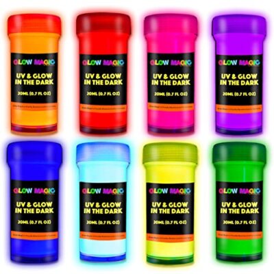 Individuall 2-in-1 Glow-in-the-Dark Paint, Reflective Acrylic Paints ...