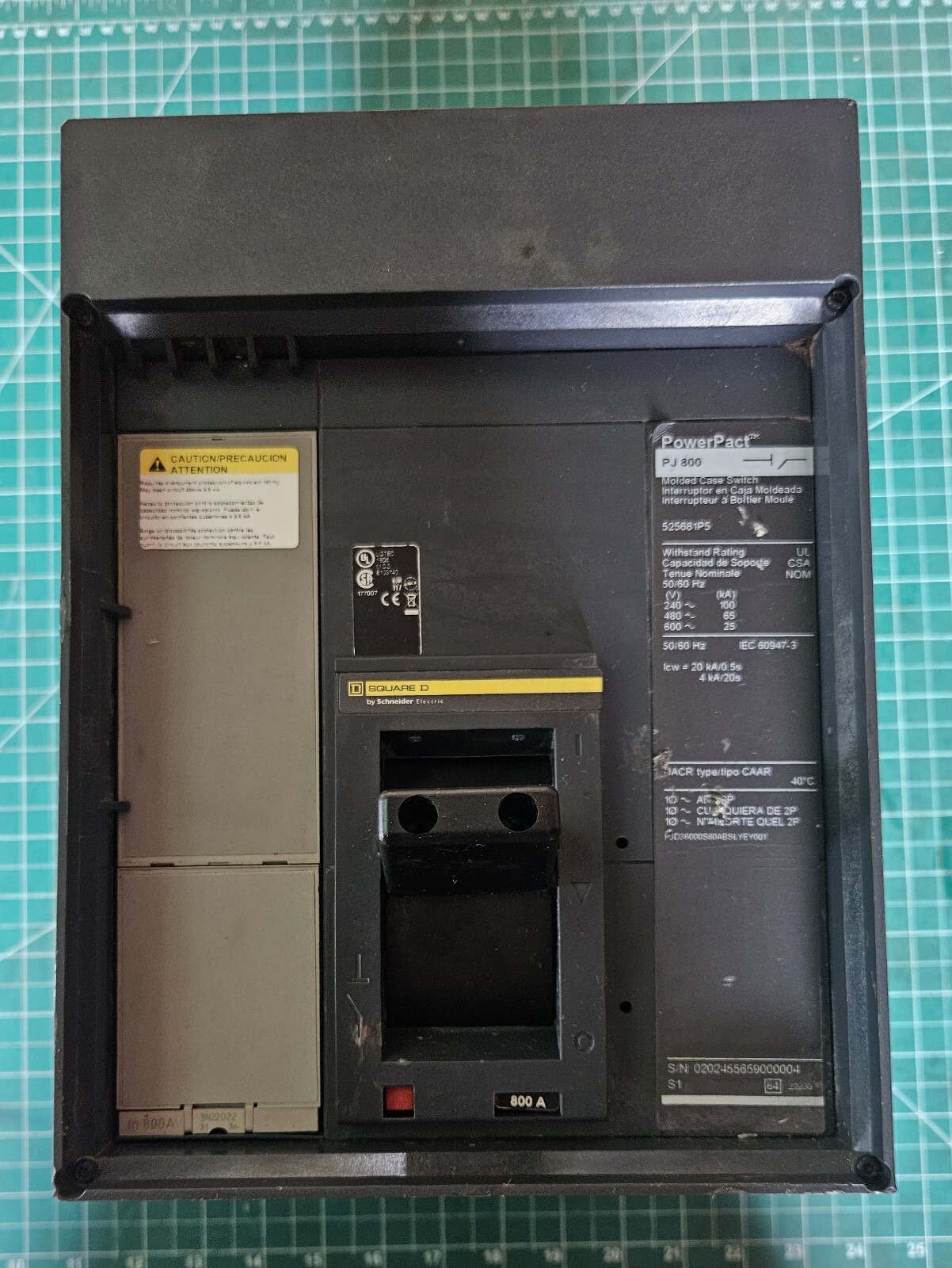 Square D PJ 800 Power Pact 525681P5 600V 800 Amp PJD36000S80ABSLYEY001 ...