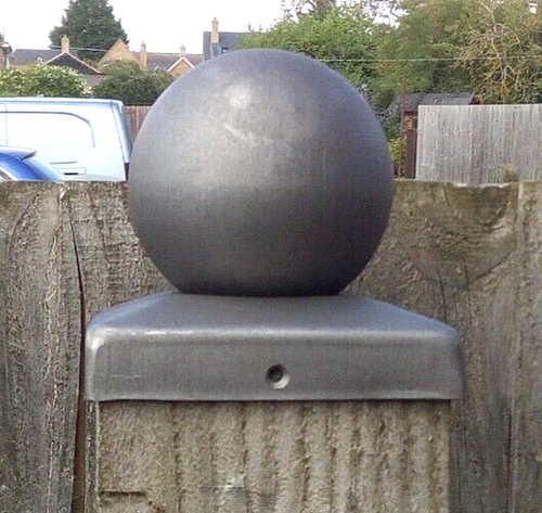 2 NO Post Cap 100mm x 100mm Ball Top Square Steel Fence Gate Weldable ...