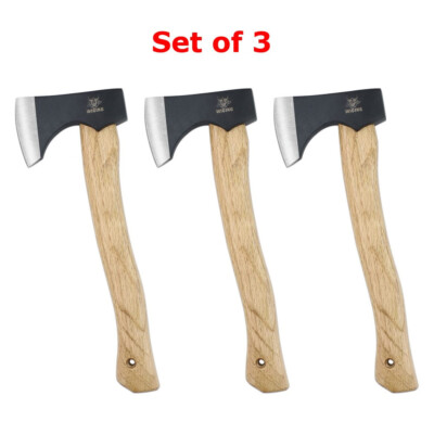 (SET 3) 14" Tomahawk Throwing Axe Wood Handle Camping Outdoor Survival ...