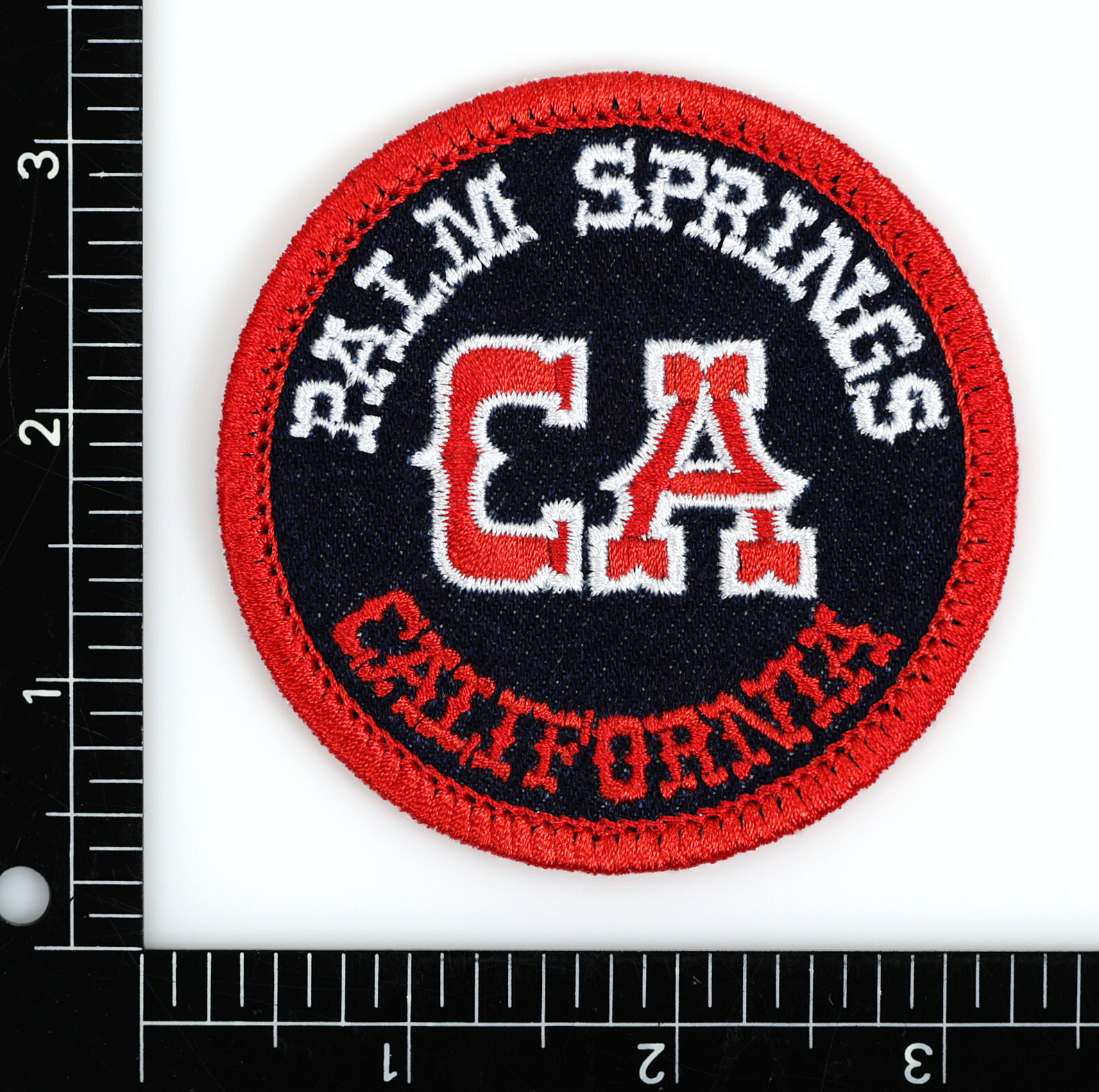 Palm Springs California Embroidered Patch Black/Red Iron-On Sew-On Hat ...
