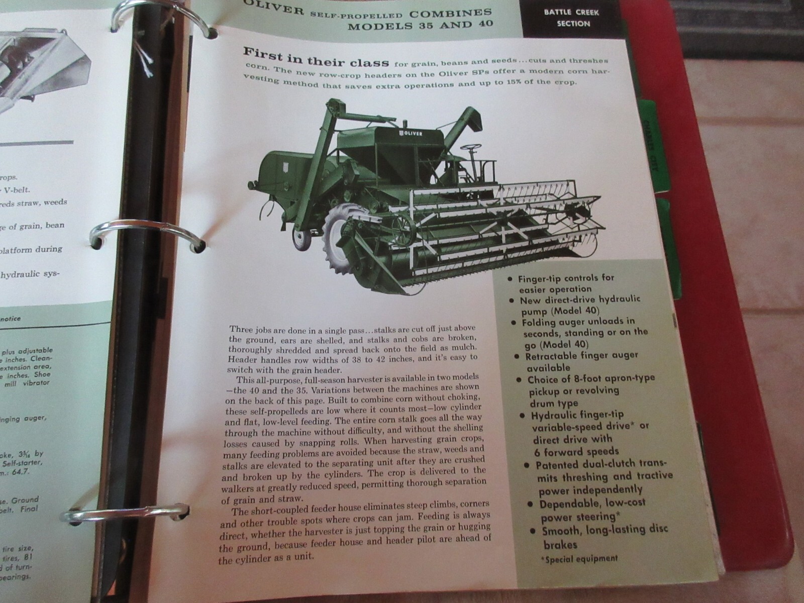 Oliver Model 35 & 40 Combine Sales Brochure 2 Page | eBay