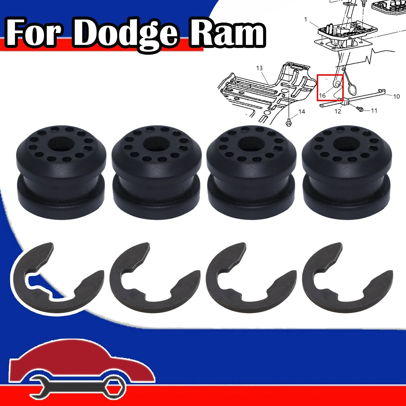 4Sets Grommet For Dodge Ram Transfer Case Shifter Linkage Control Lever ...