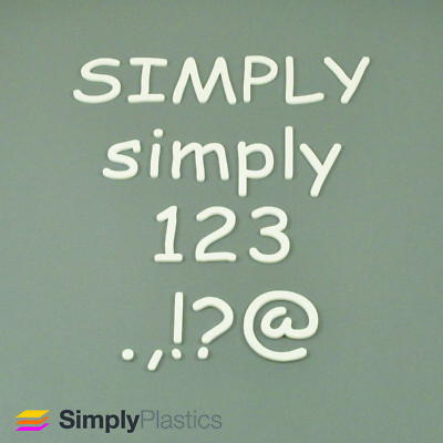 White Perspex®/ Acrylic Laser Cut Plastic Flat Letters - 3mm thick ...