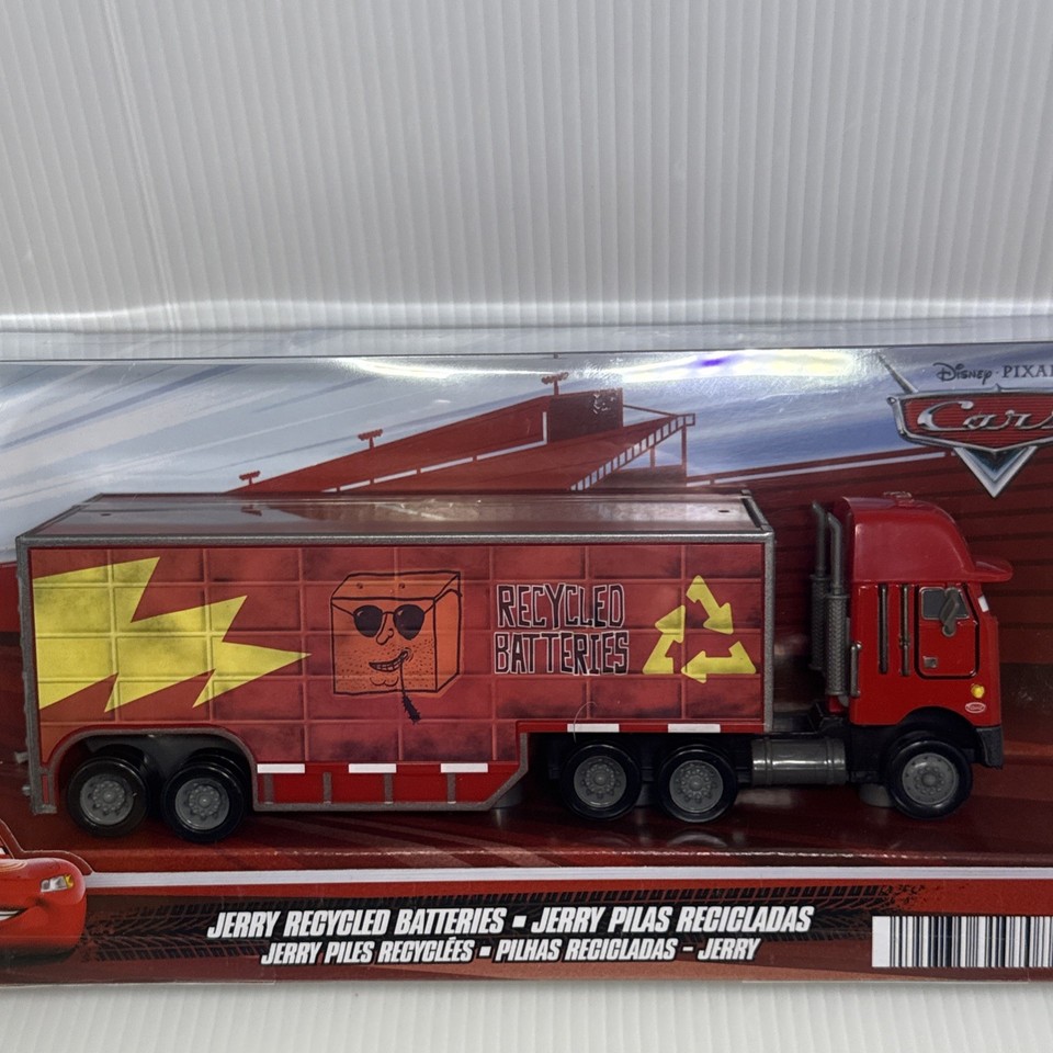 NEW Disney Pixar The World of Cars Jerry Recycled Batteries Semi Hauler ...