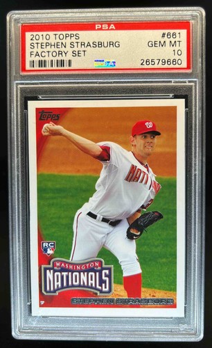 2010 Topps Stephen Strasburg RC Rookie Factory Set #661 PSA 10 GEM MT ...