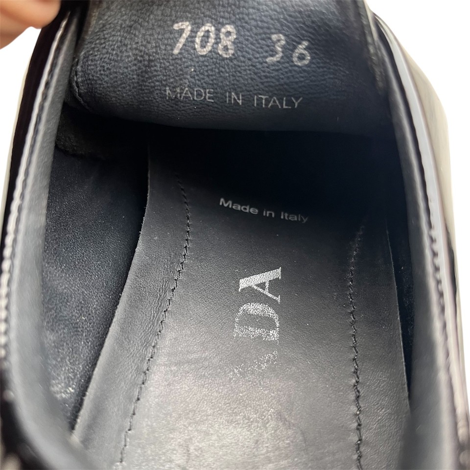 Prada Black Patent Leather Monolith Platform Derby Sneakers | eBay