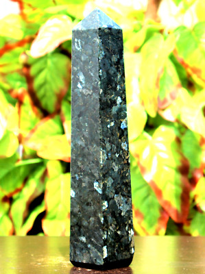 280MM Blue Larvikite Crystal Healing Obelisk Chakra Gemstone 4 Faceted ...