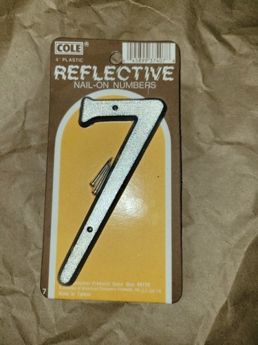 New Vintage Cole 4" Plastic Reflective Nail In Number 7 Retro | eBay