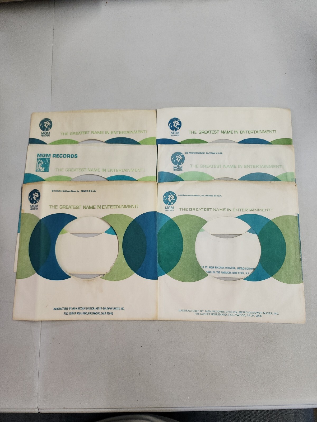 45 RPM 7" RECORD SLEEVES CO. SLEEVE 6 PACK SEE PHOTOS - MGM (SLV76) | eBay