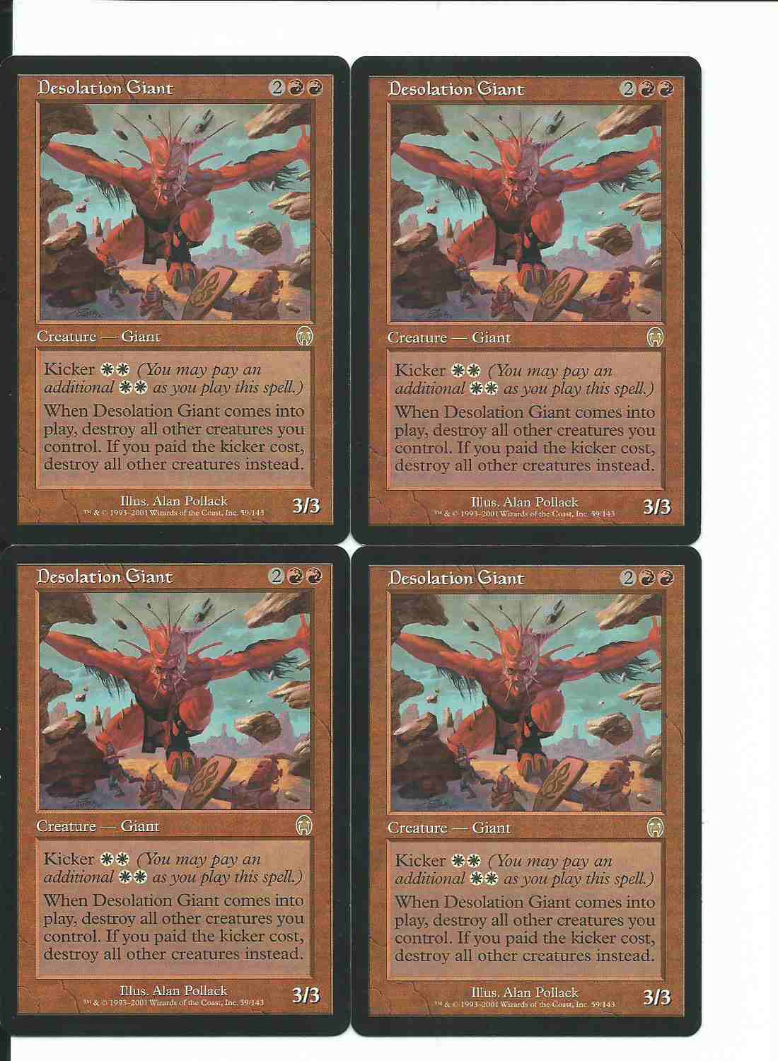 MTG: DESOLATION GIANT Apocalypse RARE; played, Excellent condition x4 ...