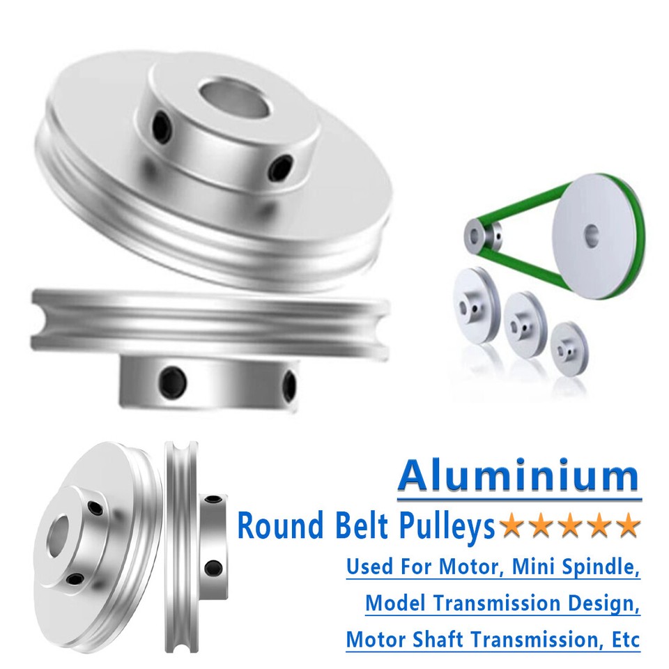 Alu Single Grooved Pulley PU Round Belt Pulleys OD 20-80mm Hole 5~15mm ...