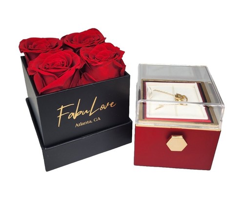 Fabulove Preserved Real Eternal Rose Flower Set & Flower Giftbox w ...