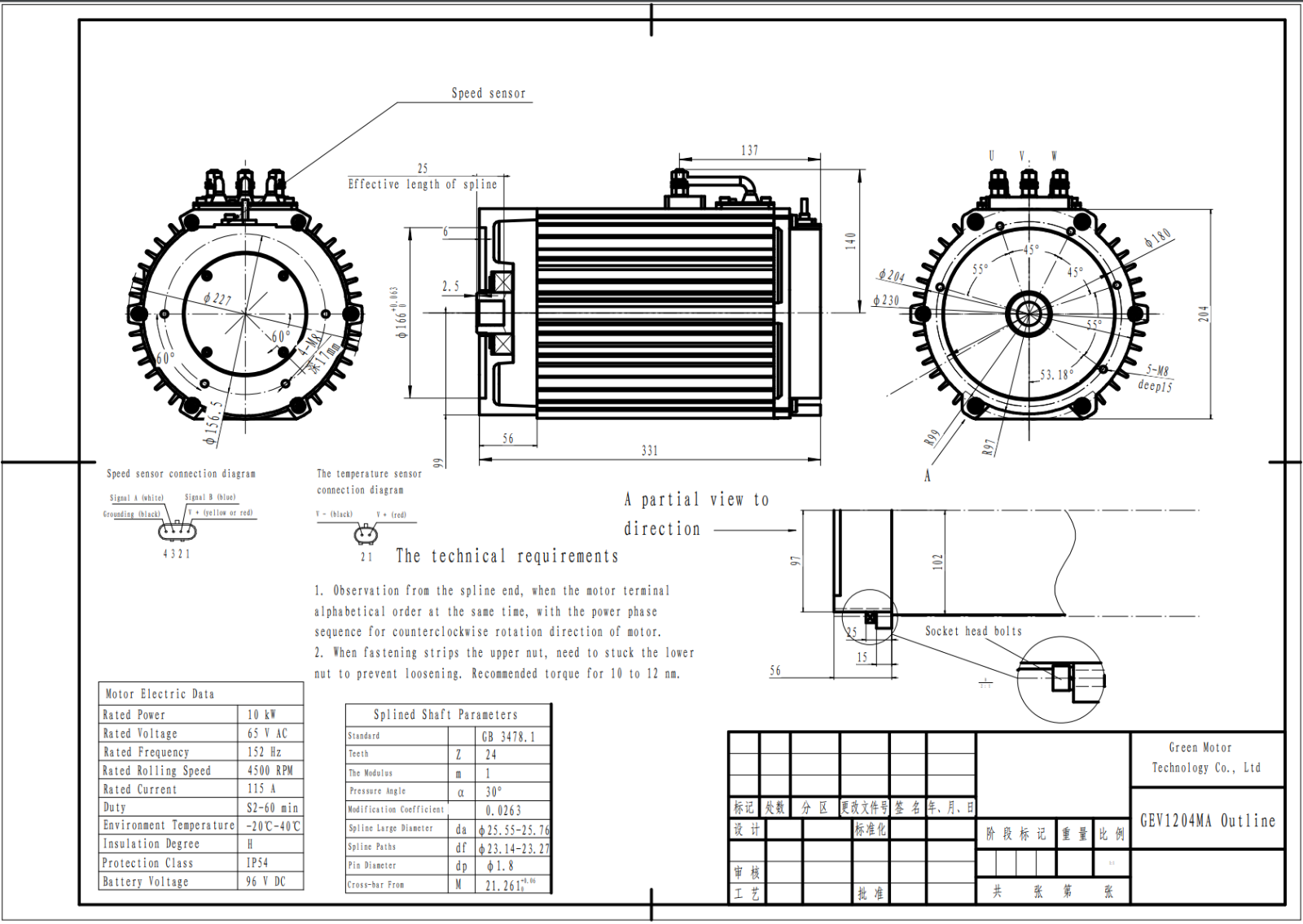GEV1204MA 10kW 96V Drehstrom Motor asynchron | eBay.de