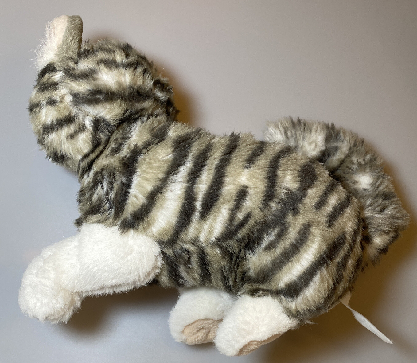10” Gray & White Stripe Tabby Plush Kitten Stuffed Kitty Cat Paw Up ...