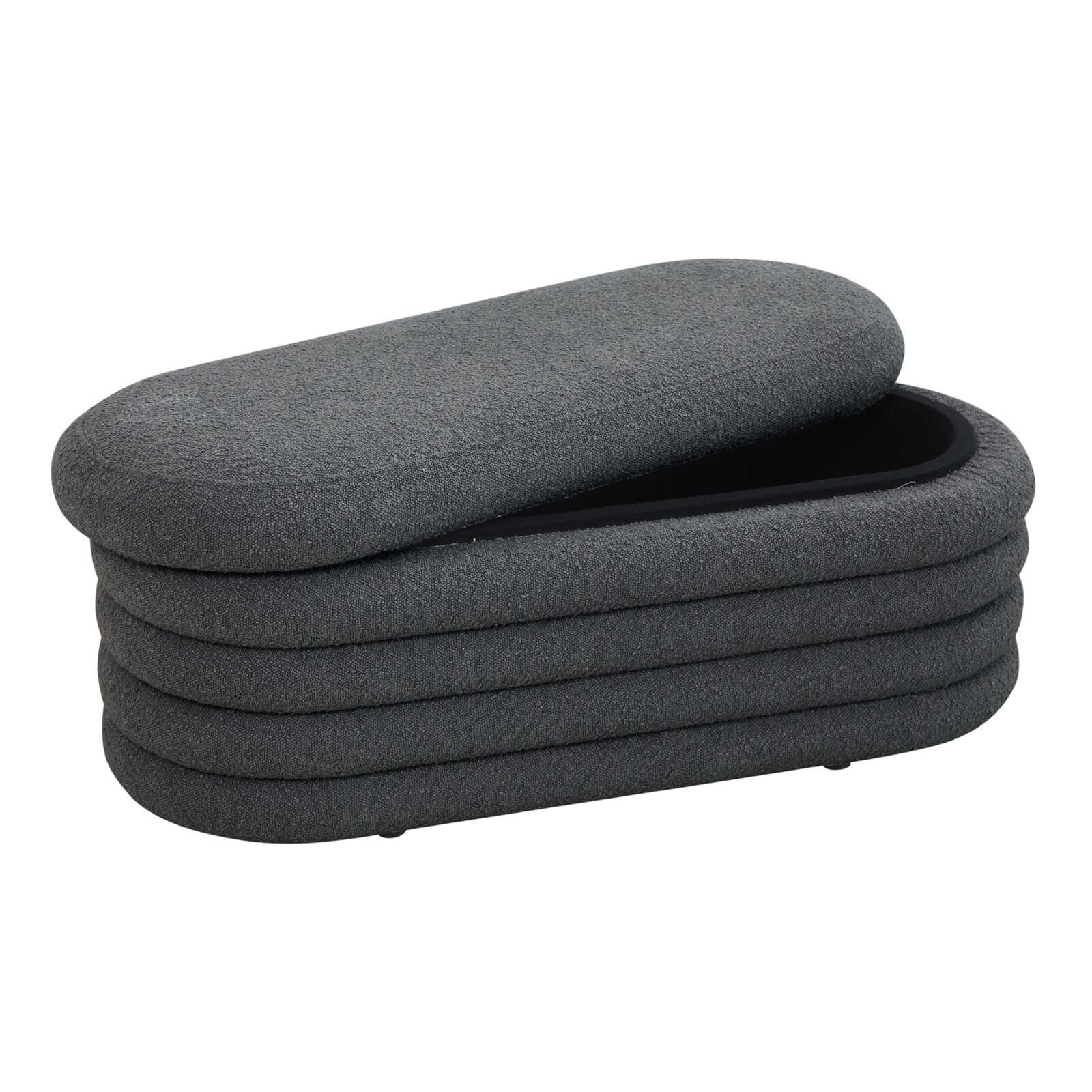 SVITA BLOSSOM XL Hocker mit Stauraum Sitzhocker Ottomane Boucle-Bezug ...