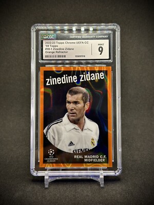 Zinedine Zidane 2022-23 Topps Chrome Orange Lava Refractor SSP CGC 9 | eBay