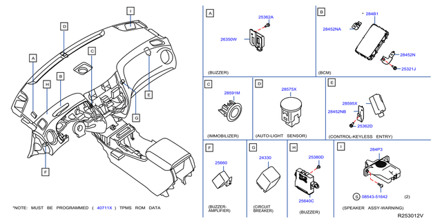 Genuine Nissan Bracket-distance Sensor 28452-9fv0a for sale online | eBay