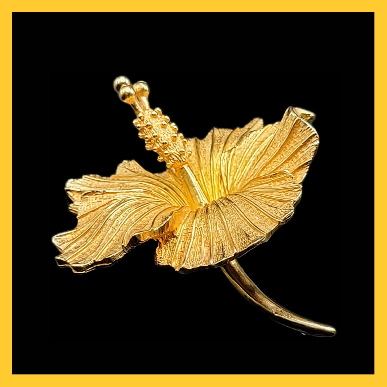 Vintage BOUCHER Hibiscus Brooch FLOWER PINK Design 87… - Gem