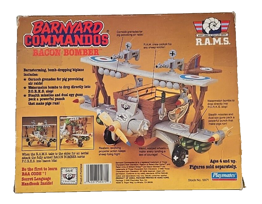 Playmates Barnyard Commandos Lot Bacon Bomber Pork Chopper Vintage ...