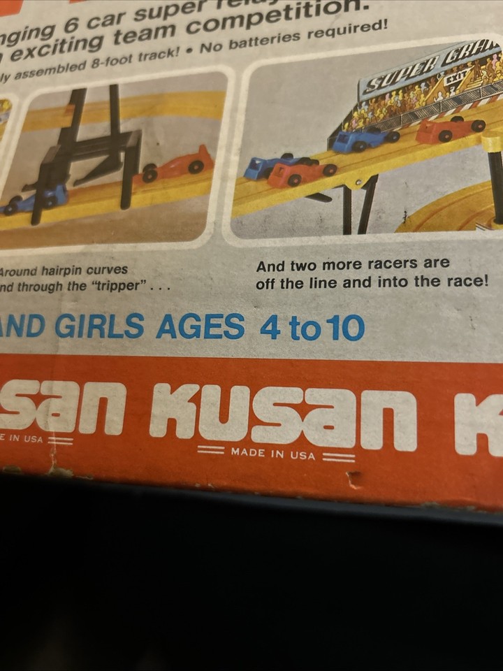 Vintage KUSAN SUPER GRAND PRIX Race Slot Track 6 Cars 8' Feet Track In ...