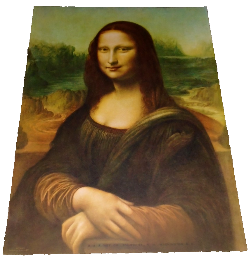 Mona Lisa Sample Print 16"x12" A.A.A. Nov. Co. 310-9TH St. N. W ...