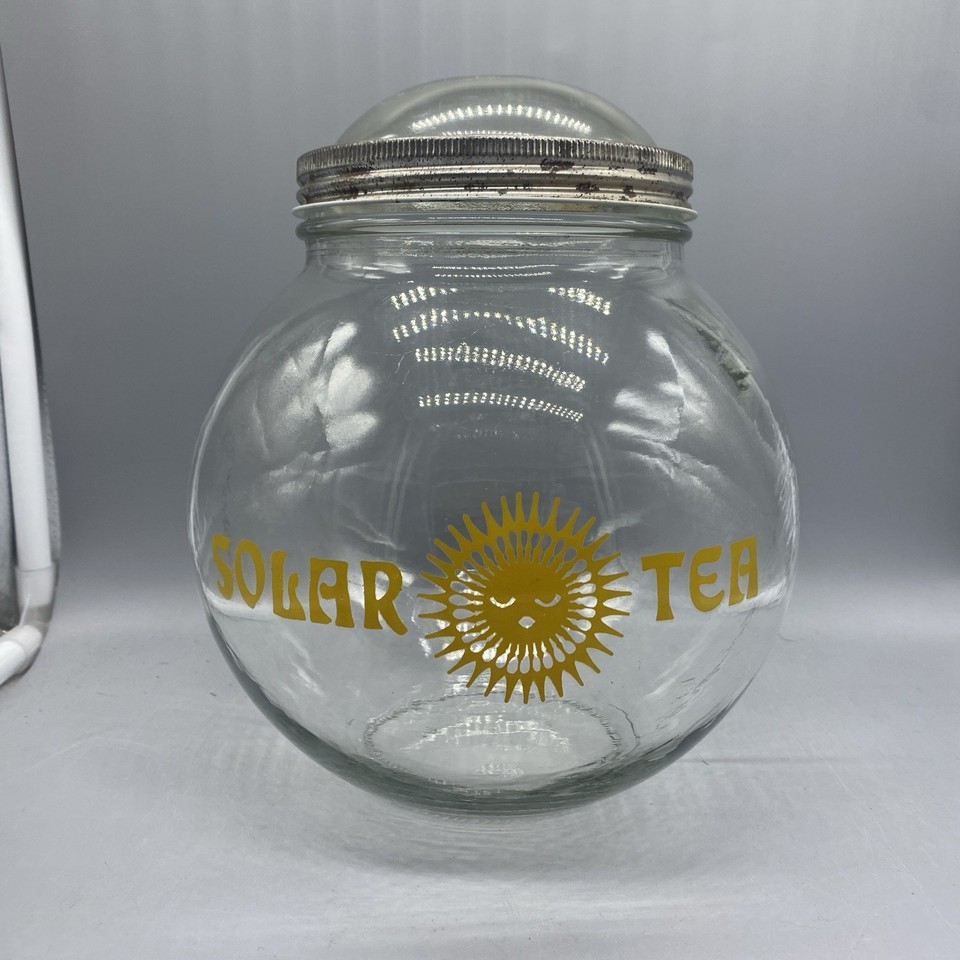 Vintage Sun Solar Tea Maker Jar Canister w/ Domed Lid 1 Gallon 1970s ...