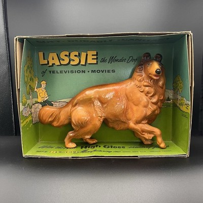 Vintage REMPEL Lassie The Wonder Dog Rubber Toy 1955 - in Original Box ...