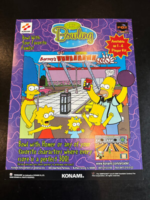 KONAMI SIMPSONS BOWLING Arcade flyer/brochure NOS original | eBay