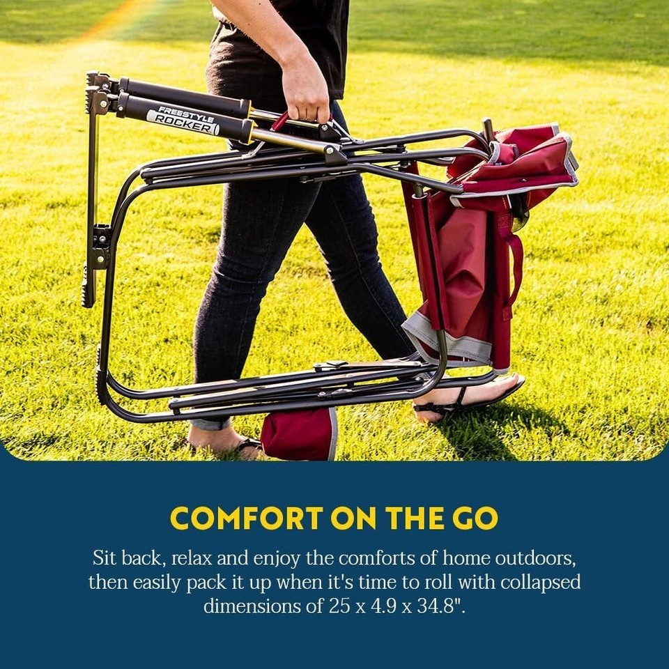 GCI Outdoor Freestyle Rocker Camping Chair | Portable Folding Rocking ...