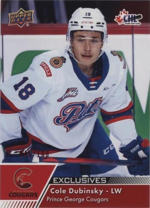 2022-23 Upper Deck CHL - Cole Dubinsky #43 Exclusives /100 (RC) for ...