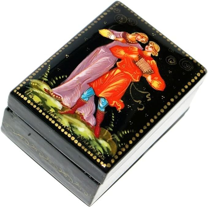 Miniature Handmade Russian Lacquer Keepsake Jewelry Box Trinket Fairy ...