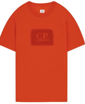 New Mens CP Company 30/1 Block Logo T-Shirt Fierry Red Size XS RRP£85 ...