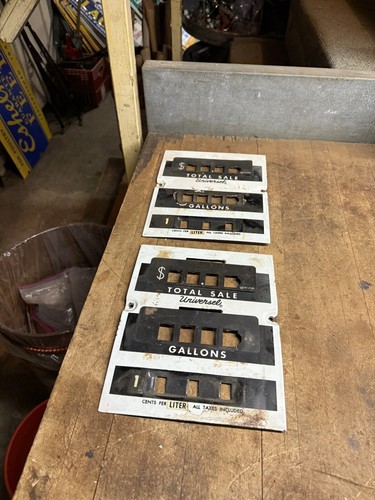 Vintage Universal Gas Pump Computer Meter Face Plates Porcelain Parts ...