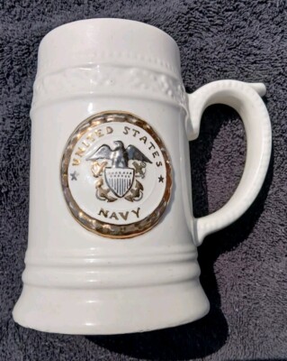Vintage United States NAVY Ceramic Tankard Beer Stein Mug w/ Seal ~ Man ...