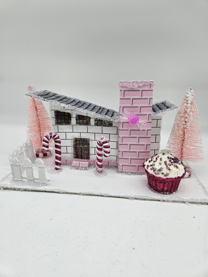 Rainbow Candy Paper Putz House Village | eBay