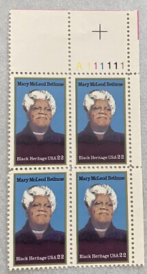 US Scott #2137 Plate block of 4, MNH Mary Mcleod Bethune | eBay