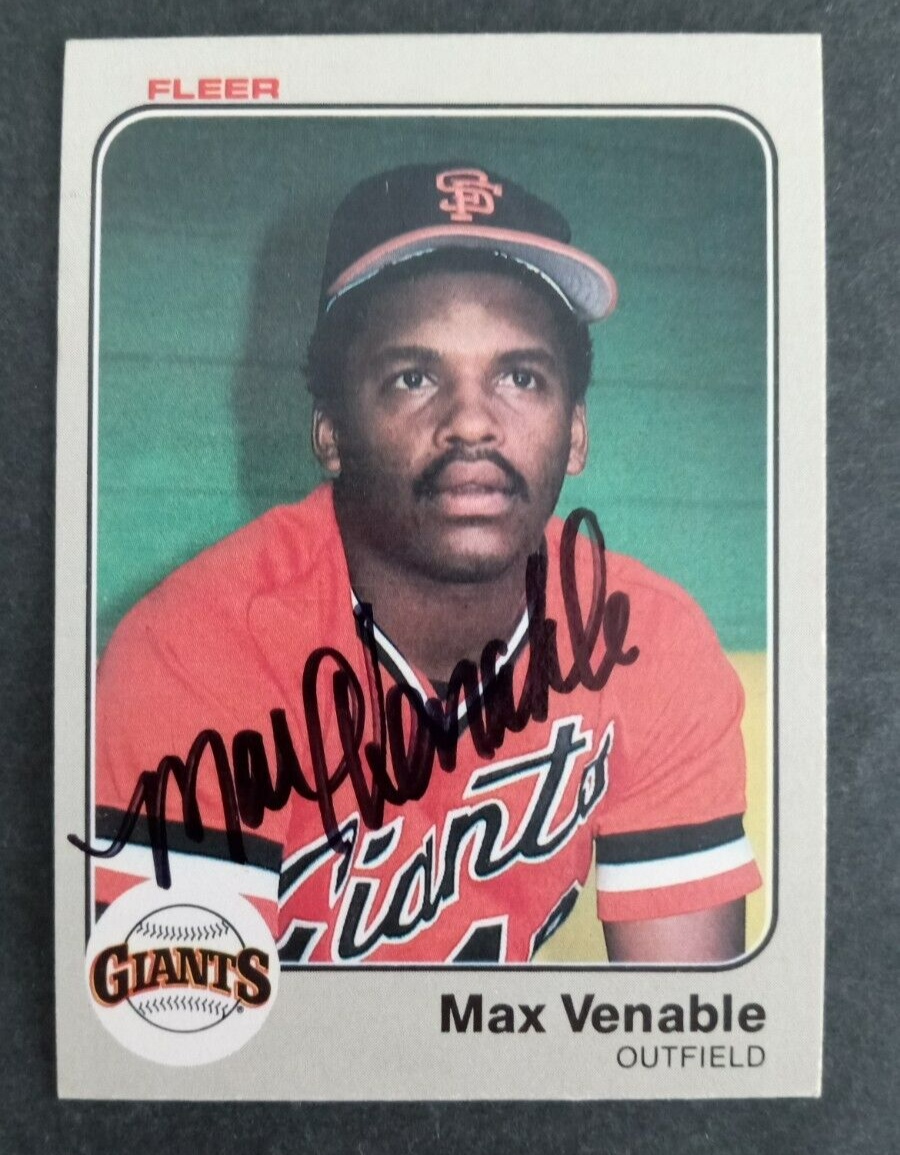 1983 Fleer SIGNED: Max Venable, GAINTS #275 | eBay