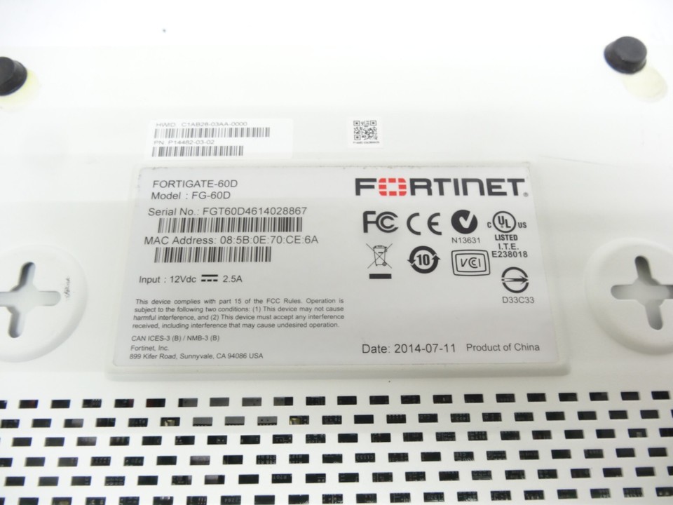 Fortinet Fortigate-60D FG-60D Firewall Security Appliance | eBay