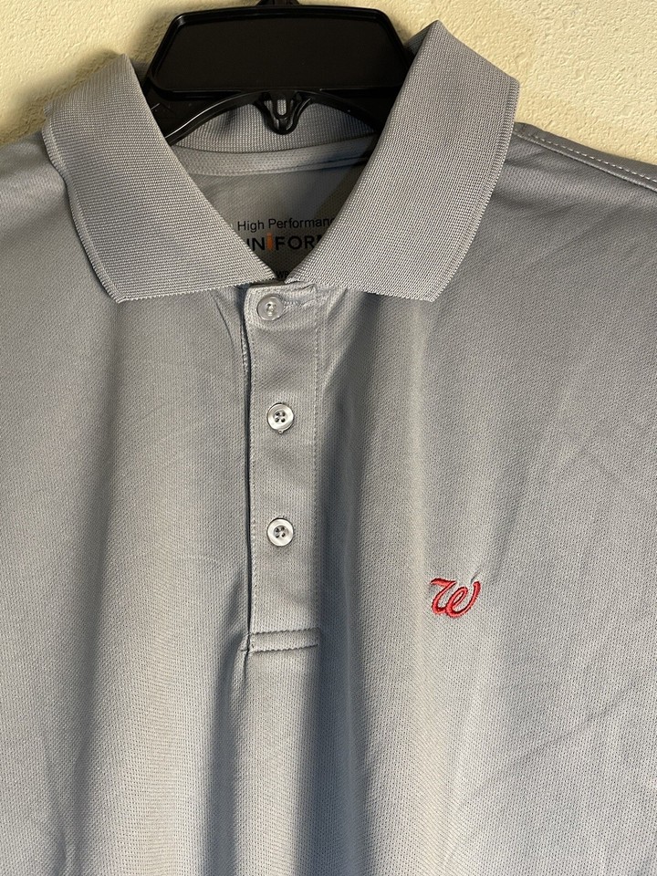 Walgreens Shirt Mens Medium Gray Employee Polo Performance Uniform ...