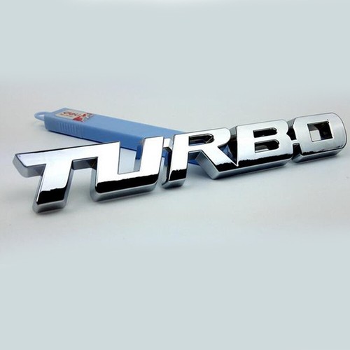 3D Silver TURBO Logo Car Sticker Metal Emblem Badge Decal Decor Car ...