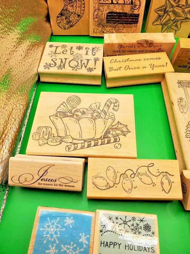 LOT OF 31 CHRISTMAS THEMED RUBBER STAMPS HOOK'S LINES & INKERS STAMPIN ...