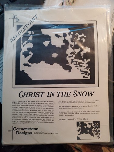 VNT 1978 Cornerstone Designs Christ In The Snow Needlepoint | eBay