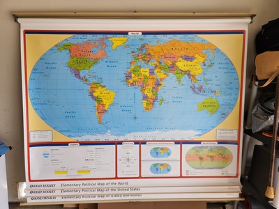 World Maps - Antique Pull Down Map