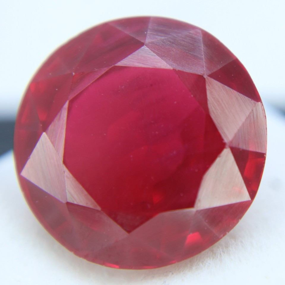 16 Ct Natural Red Ruby Certified Eye Clear Round Shape Loose Gemstones ...