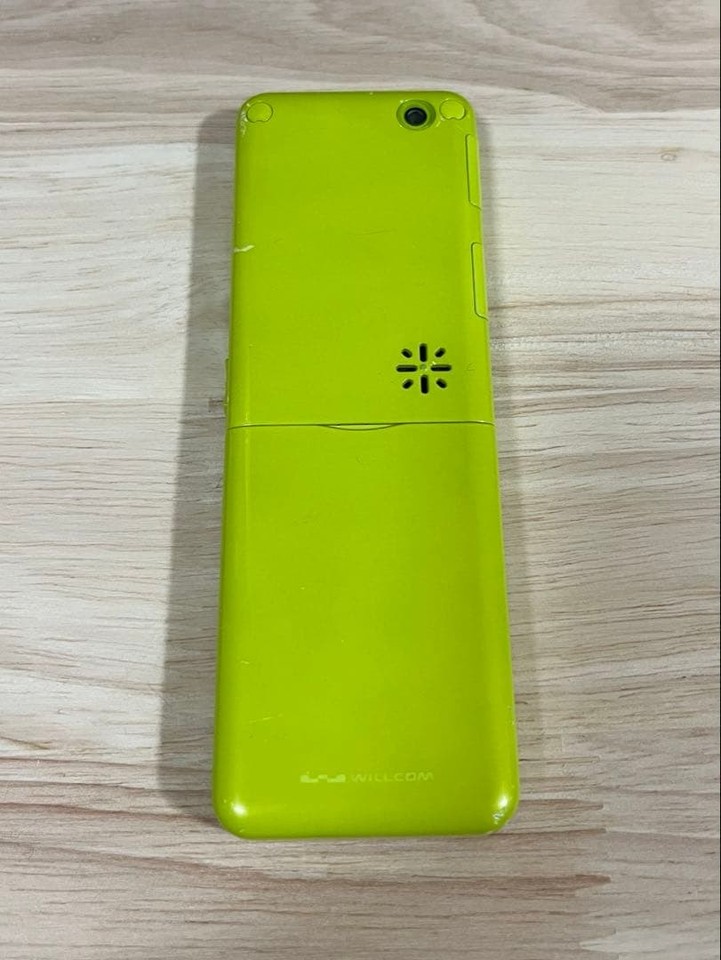 Willcom Honey Bee Green Y mobile Straight Japanese phone Garakei Keitai ...